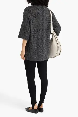 Brunello Cucinelli Bead-embellished Cable-knit Alpaca-blend Sweater