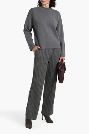 Brunello Cucinelli Ribbed Cashmere Straight-leg Pants