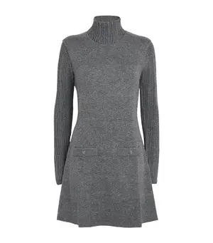 Maje Knitted Turtleneck Mini Dress