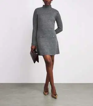 Maje Knitted Turtleneck Mini Dress