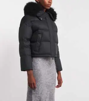 YVES SALOMON Waterproof Fur-trim Down Jacket