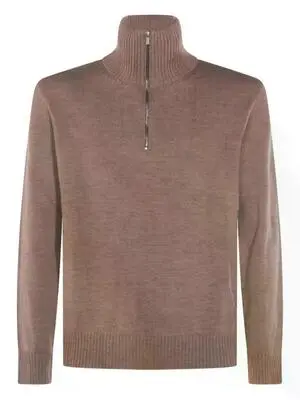 Altea Zip-fastening Virgin Wool Sweater - Neutrals
