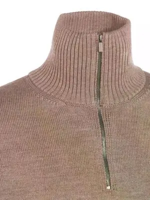 Altea Zip-fastening Virgin Wool Sweater - Neutrals