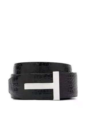 TOM FORD Logo-plaque Belt - Black