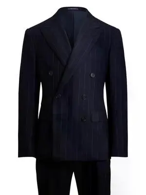 Ralph Lauren Purple Label Pinstripe Double-breasted Suit - Blue
