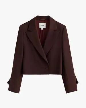 Cuyana Cropped Wool Blazer - Fondant