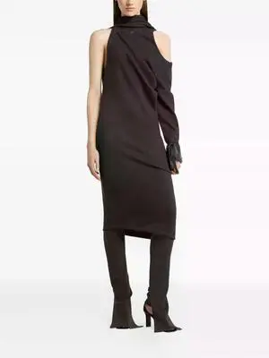COURREGES Draped Wool Midi Dress