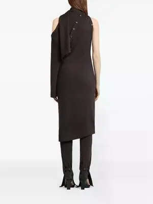 COURREGES Draped Wool Midi Dress