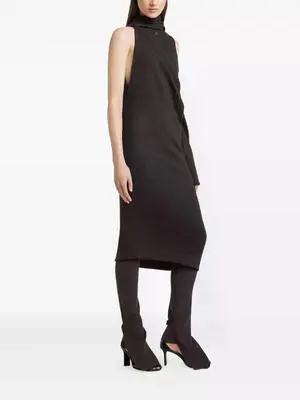 COURREGES Draped Wool Midi Dress