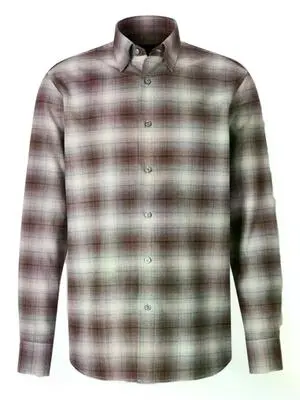 Brioni Check-pattern Cotton Shirt - Brown