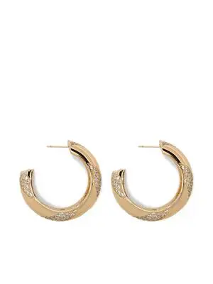 SELF-PORTRAIT Twisted Pavé Hoop Earrings