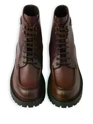 Prada Lace-up Lug-sole Boots - Brown
