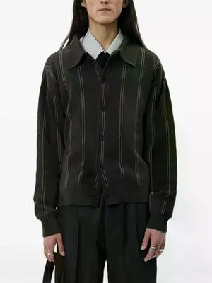 MFPEN Pinstripe Collared Cardigan