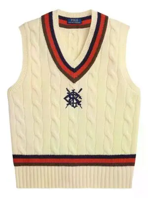 Polo Ralph Lauren Cable-knit V-neck Vest - Neutrals