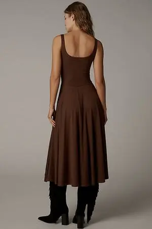 REFORMATION Rou Knit Midi Dress - Caf