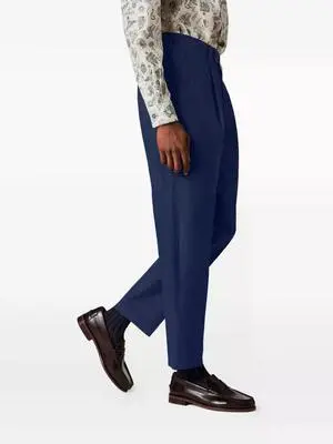 Paul Smith Pleated Cotton-linen Trousers