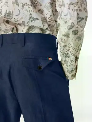 Paul Smith Pleated Cotton-linen Trousers