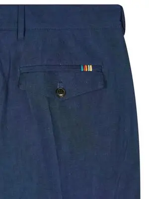 Paul Smith Pleated Cotton-linen Trousers