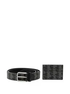 Lacoste Monogram Belt And Cardholder Set - Black