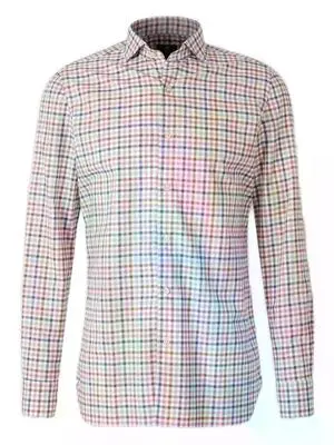 LUIGI BORRELLI Checked Cotton Shirt - White