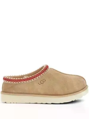 UGG Braided Trim Suede Slippers - Brown