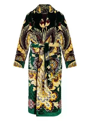 Etro Floral Quilted Velvet Coat