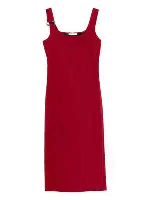 Patrizia Pepe Buckle-detail Fitted Dress - Red