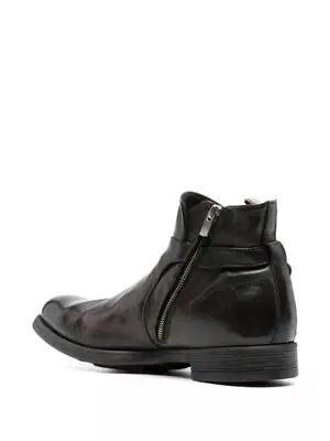 Officine Creative Buckle-strap Leather Ankle Boots