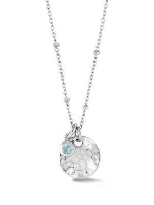 DOWER & HALL Hammered-disc Aquamarine-pendant Necklace - Silver