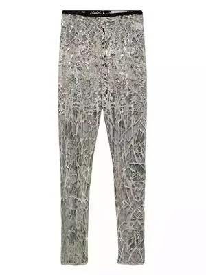 GEMY MAALOUF Lace-pattern Metallic Leggings