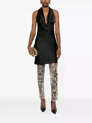 GEMY MAALOUF Lace-pattern Metallic Leggings