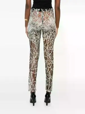 GEMY MAALOUF Lace-pattern Metallic Leggings