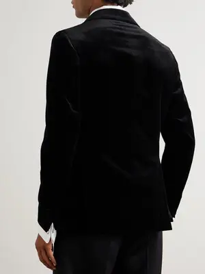 DE PETRILLO Vomero Cotton-velvet Tuxedo Jacket