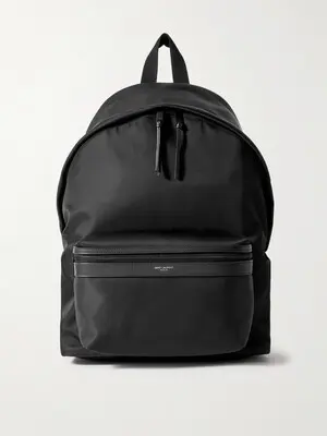 Saint Laurent City Leather-trimmed Backpack - Black