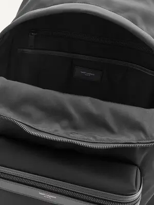 Saint Laurent City Leather-trimmed Backpack - Black