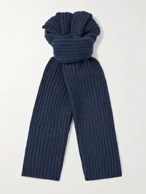 Loro Piana Ribbed Cashmere Scarf - Blue