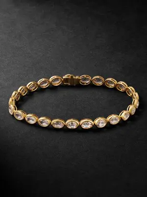Shay 18-karat Yellow White Topaz Tennis Bracelet - Gold