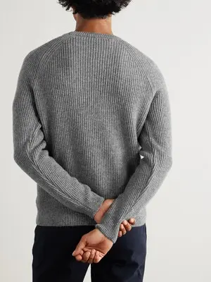 SLOWEAR Incotex Zanone Ribbed Virgin Wool Sweater