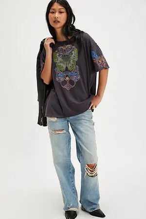 Free People We The Free Cosmic Bloom Graphic Tee - Twilight Dusk