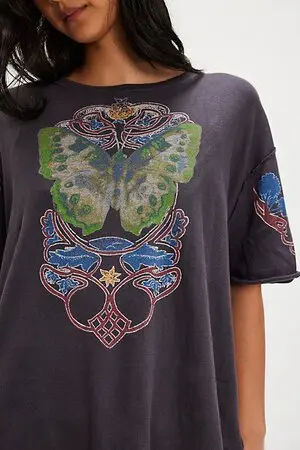Free People We The Free Cosmic Bloom Graphic Tee - Twilight Dusk