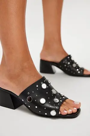 Free People Mirage Mules - Black Leather