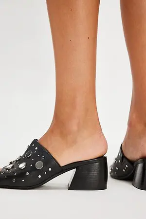 Free People Mirage Mules - Black Leather
