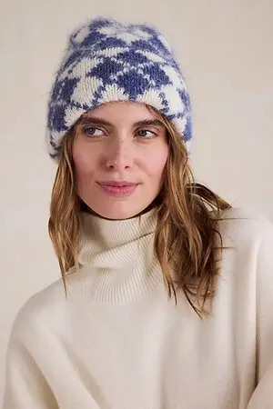 Free People Argyle Beanie - Blue