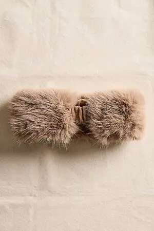 Free People Faux-fur Honey Pie Headband - Taupe
