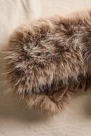 Free People Faux-fur Honey Pie Headband - Taupe