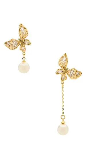 NATALIE B JEWELRY She's A Flutter Earrings - Gold