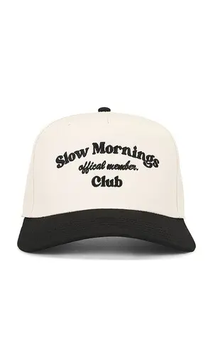 FRIDAY FEELIN Slow Mornings Club Cap Cream & Black