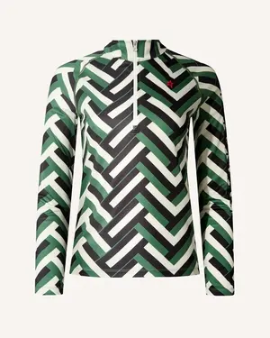 Perfect Moment 1/4 Zip Base Layer Top - Waffle-green
