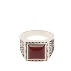 MAPLE Buick Ring - Silver/red Garnet