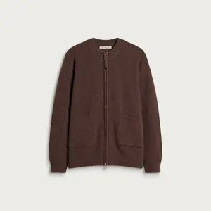 FRIZMWORKS Wool Deck Zip Cardigan - Choco Brown